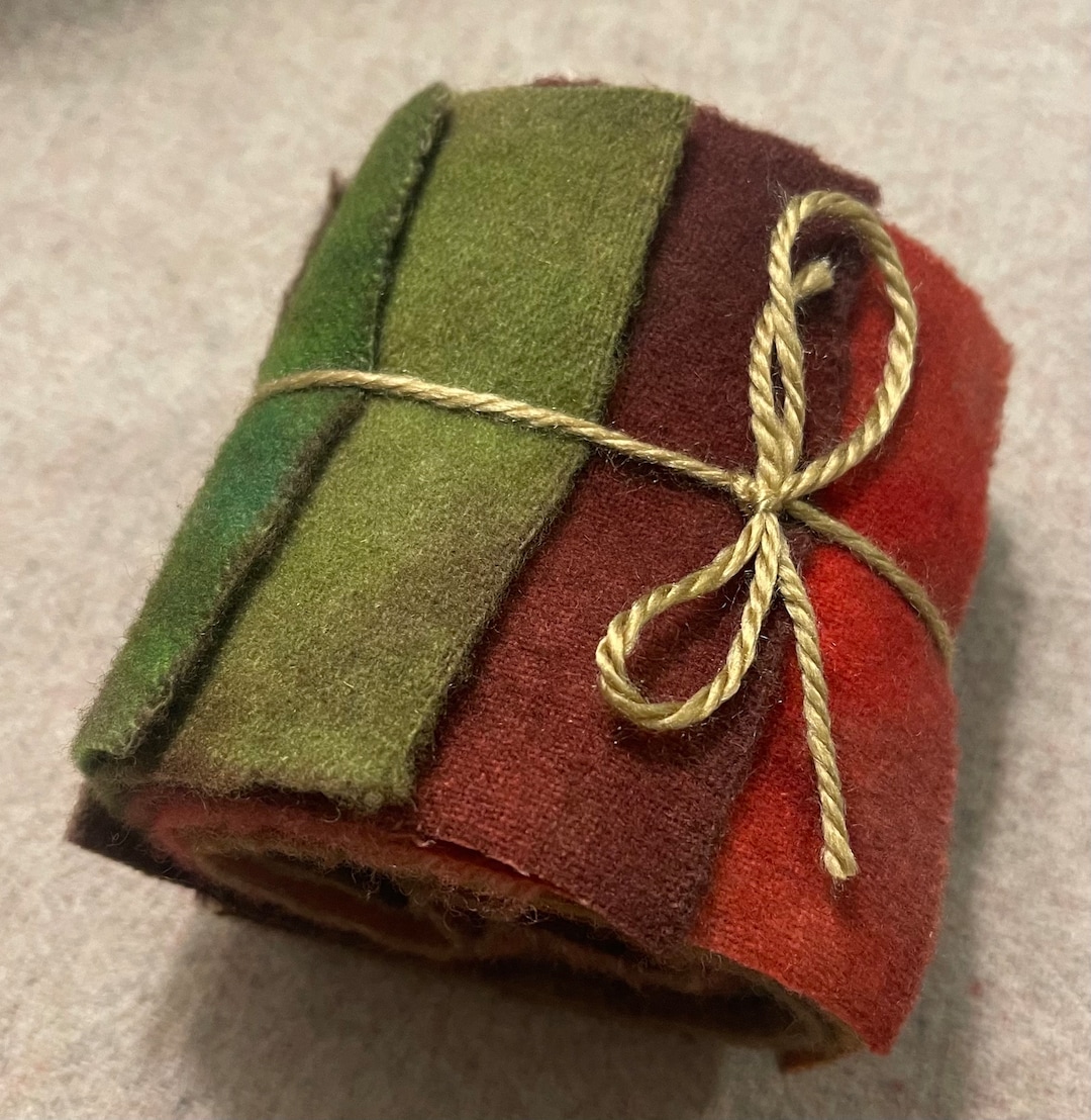 Hand Dyed Felted Wool Fabric Bundle Ideal for Wool Appliqué, Penny Rugs ...