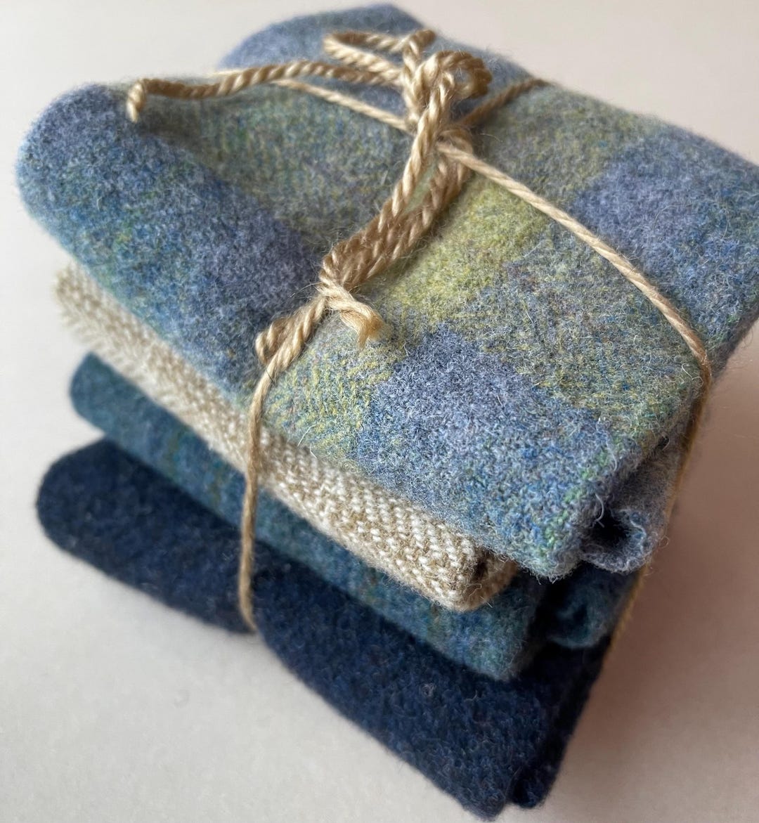 Felted Wool Fabric Bundle for Wool Appliqué, Rug Hooking, Penny Rugs ...