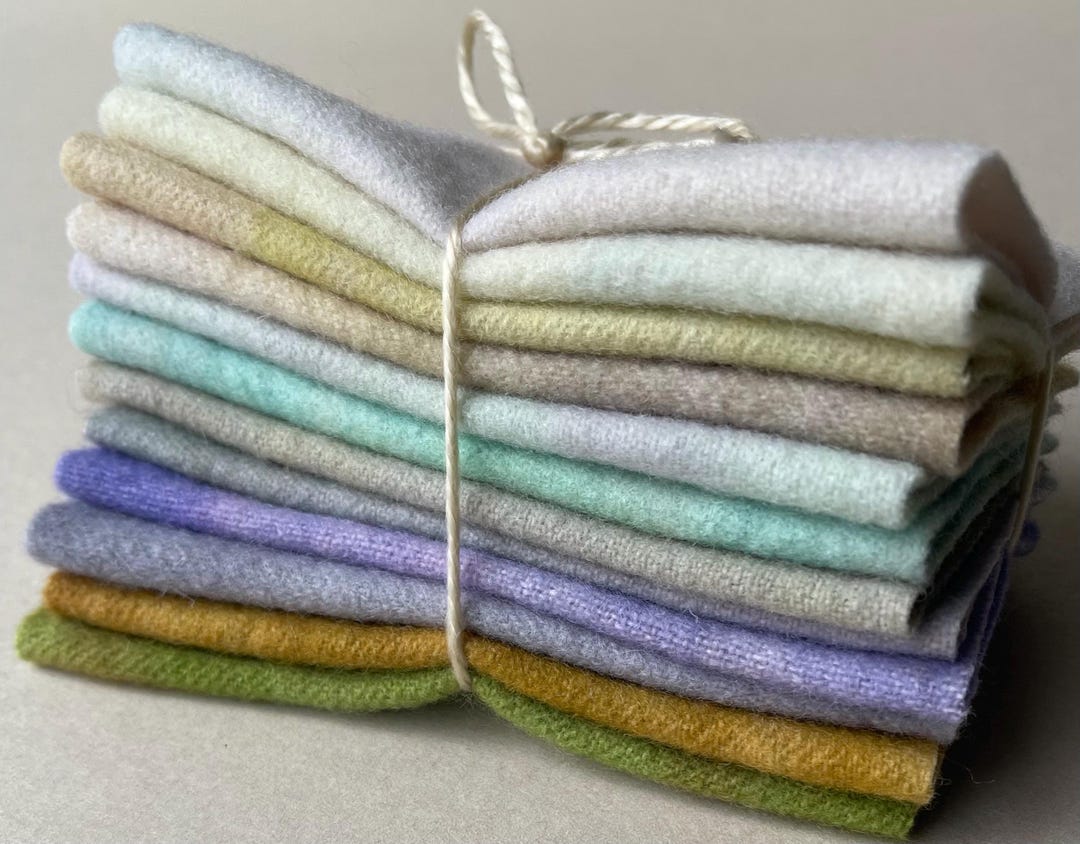 Felted Wool Fabric Charm Pack. Hand Dyed Dorr Wool. Ideal for Wool ...