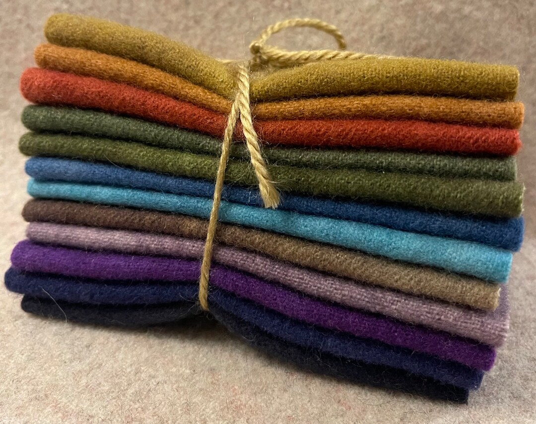 Felted Wool Fabric Charm Pack. Hand Dyed Dorr Wool. Ideal for Wool ...