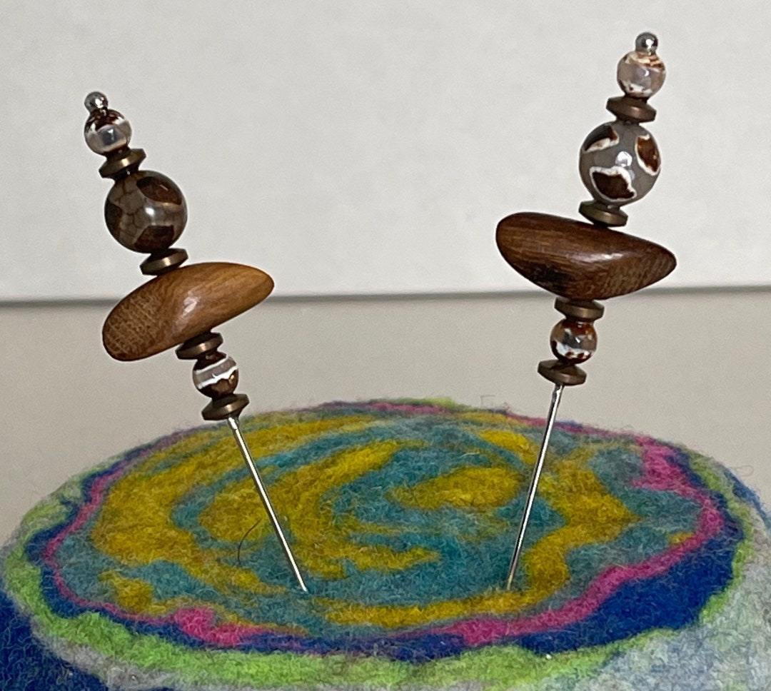 Decorative Counting Pins for Cross Stitch, Stick Pins, Hat Pins, Brown ...