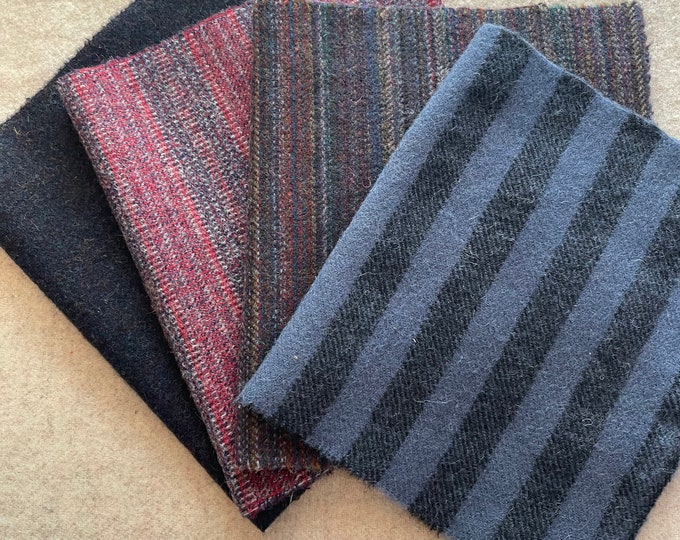Hand Dyed Felted Wool Fabric Bundle Ideal for Wool Appliqué, Penny Rugs ...