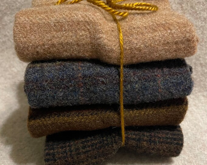 Hand Dyed Felted Wool Fabric Bundle Ideal for Wool Appliqué, Penny Rugs ...