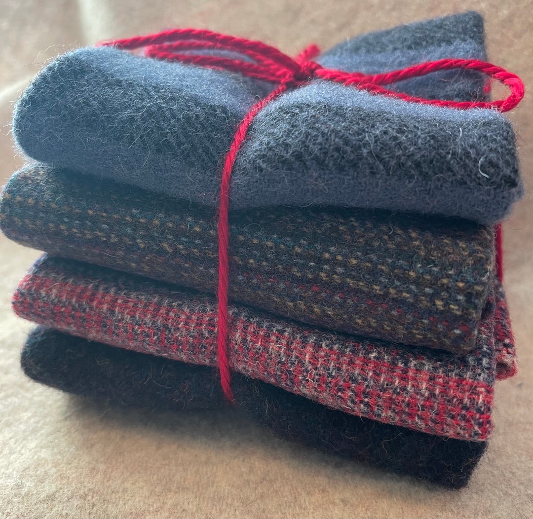 Felted Wool Fabric Bundle Ideal for Wool Appliqué, Rug Hooking, Penny ...
