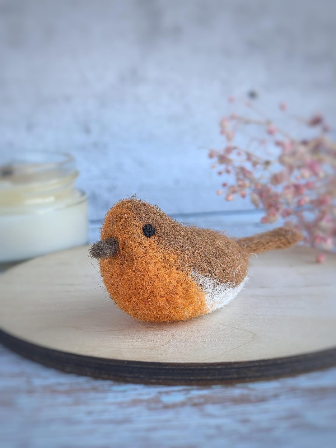 Robin Figurine Wool Felted Miniature Animals Miniature Robin Ornaments ...
