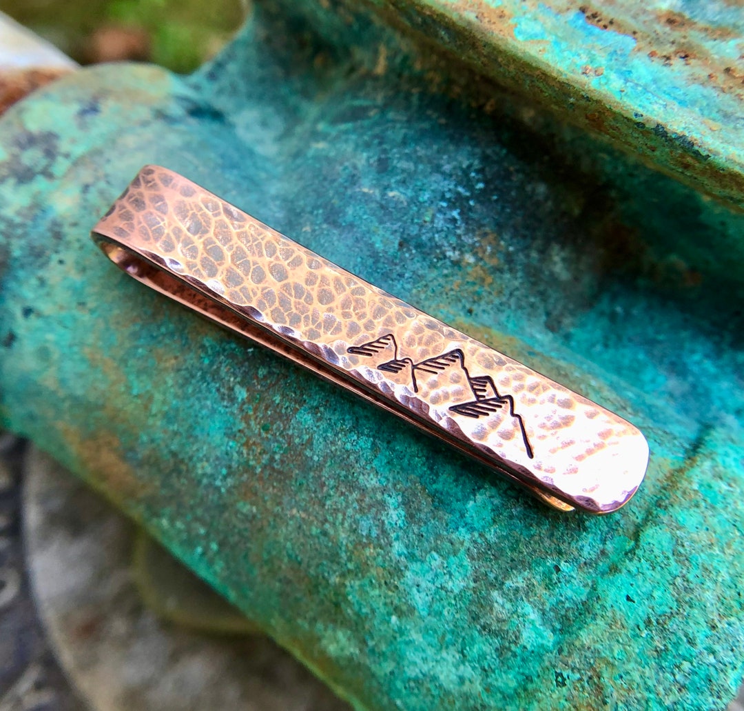 Copper Mountain Tie Bar, Rustic Necktie Clip, Outdoor Lover Gift ...