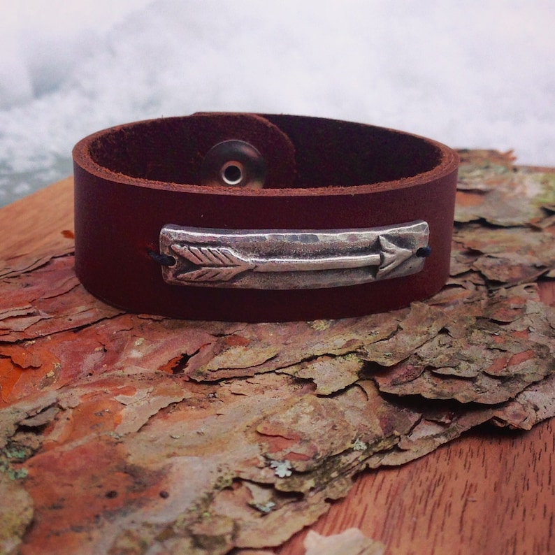 Arrow Cuff Bracelet Rustic Arrow and Leather Bracelet Inner | Etsy