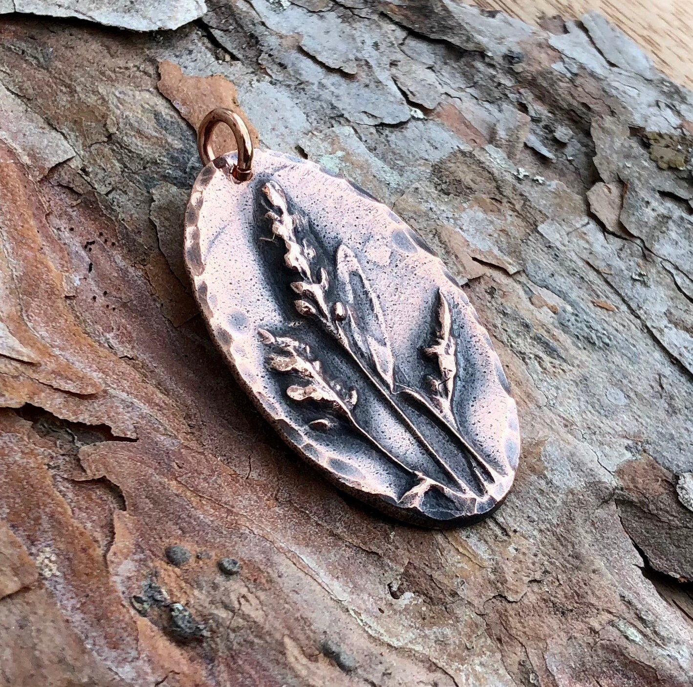 Copper Flower Pendant, BoHo Copper Jewelry