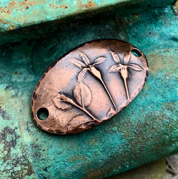 Copper Floral Bracelet Link Botanical Flower Connector - Etsy