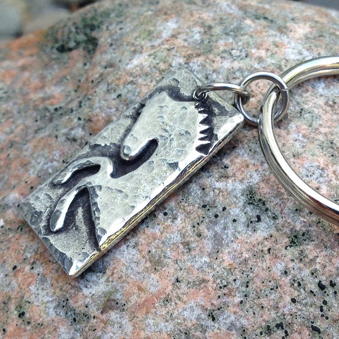 Rearing Horse Key Chain, Wild and Free Key Ring, Rustic Handmade ...