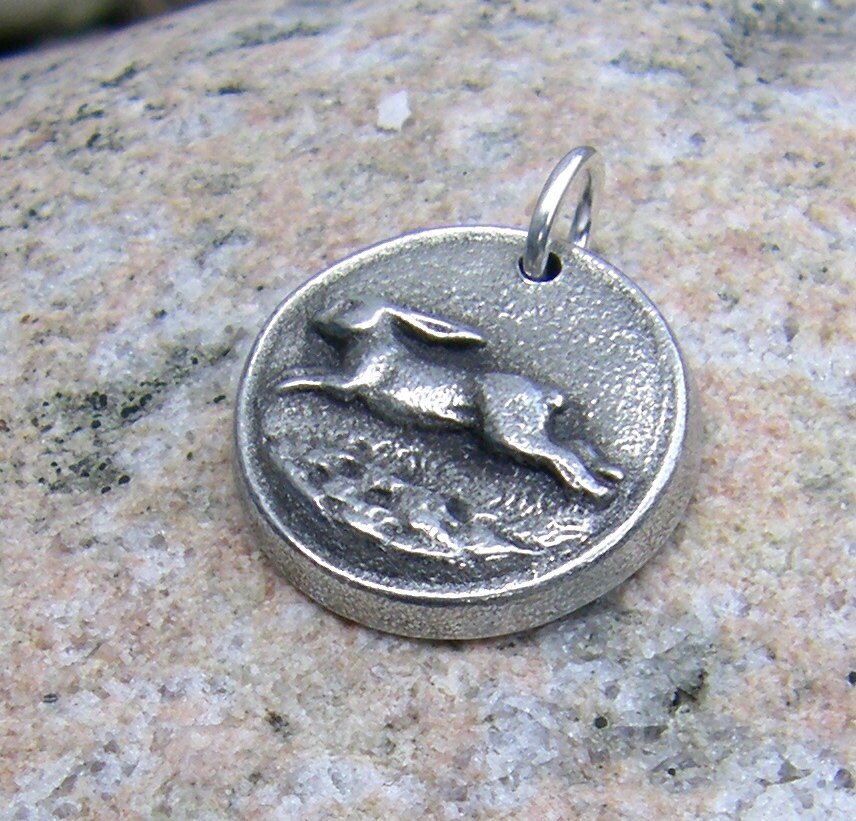 Running Rabbit Pendant, Bunny Charm