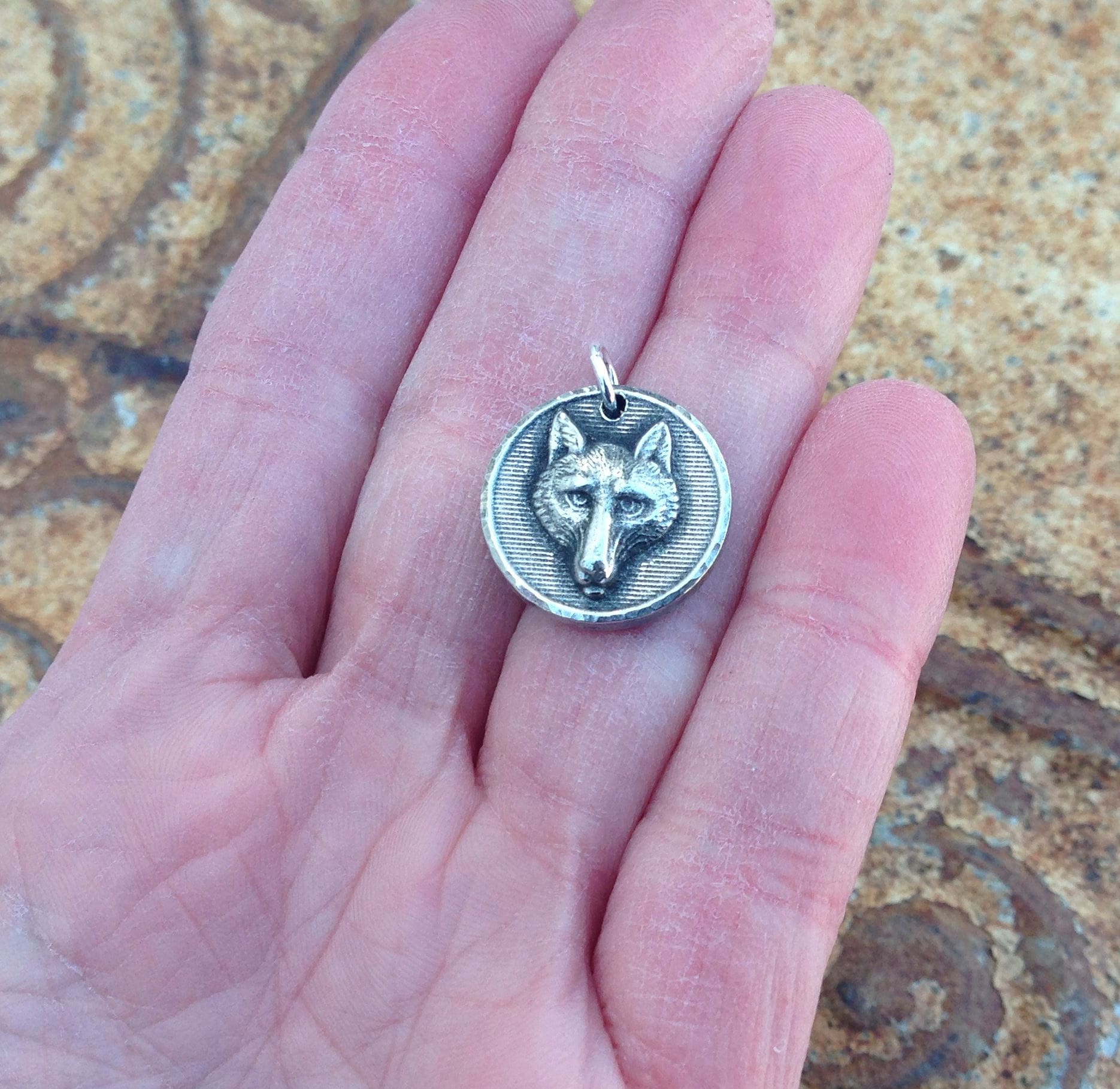 Fox Pendant, Fox Charm, Handcast Pewter