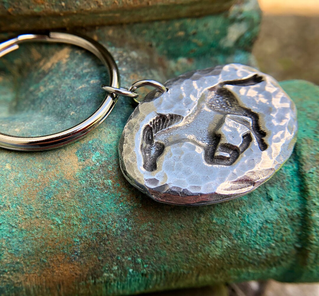 Running Horse Key Chain, Mustang Key Ring, Hand Cast Pewter, Hand ...