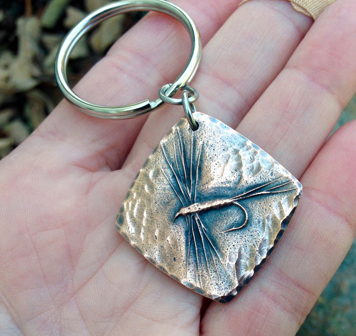 Copper Dry Fly Key Chain Fly Fishing Gift Fly Fishing Key - Etsy