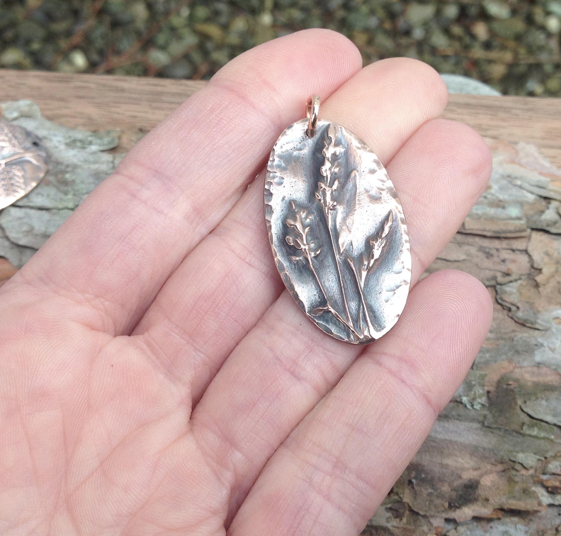 Copper Flower Pendant, BoHo Copper Jewelry, Botanical Pendant