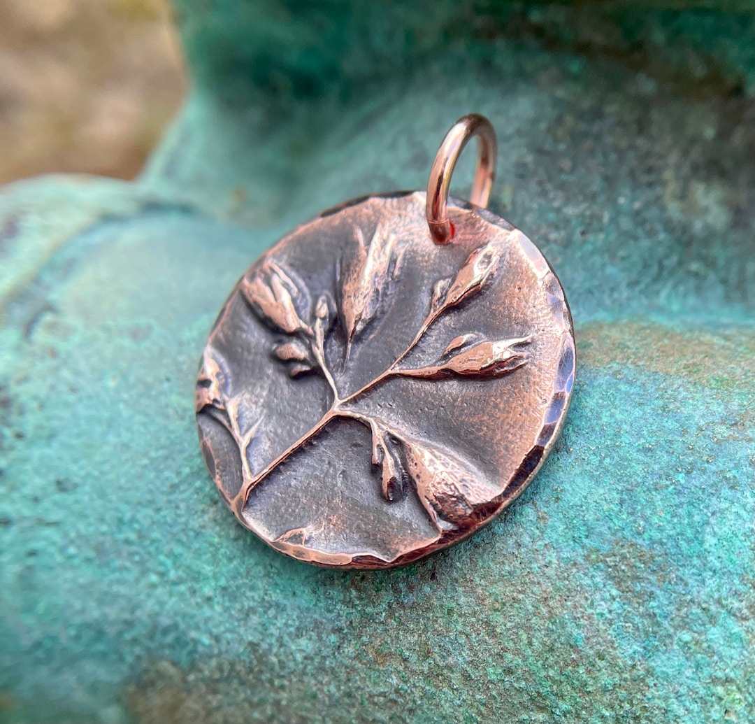 Copper Wildflower Pendant, Rustic Handmade Flower Jewelry, Gift for Her ...