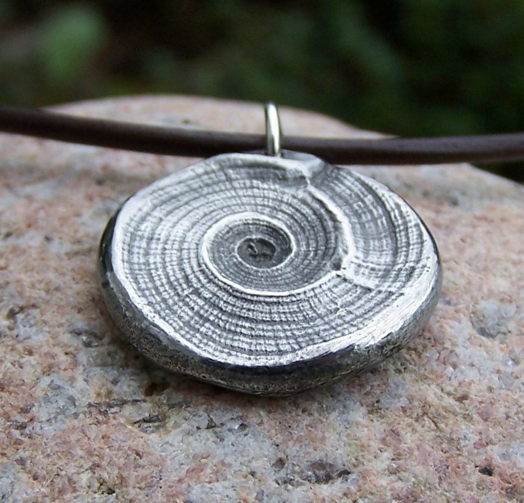 Beach Necklace, Sea Shell Imprint Pendant, Rustic Handmade, Summer ...