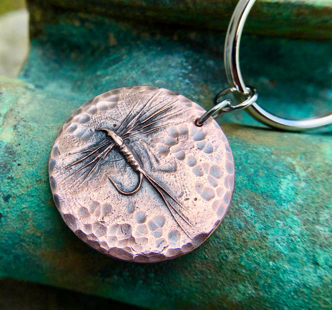 Copper Dry Fly Key Chain, Fly Fishing Key Ring, Gift for Fisherman ...