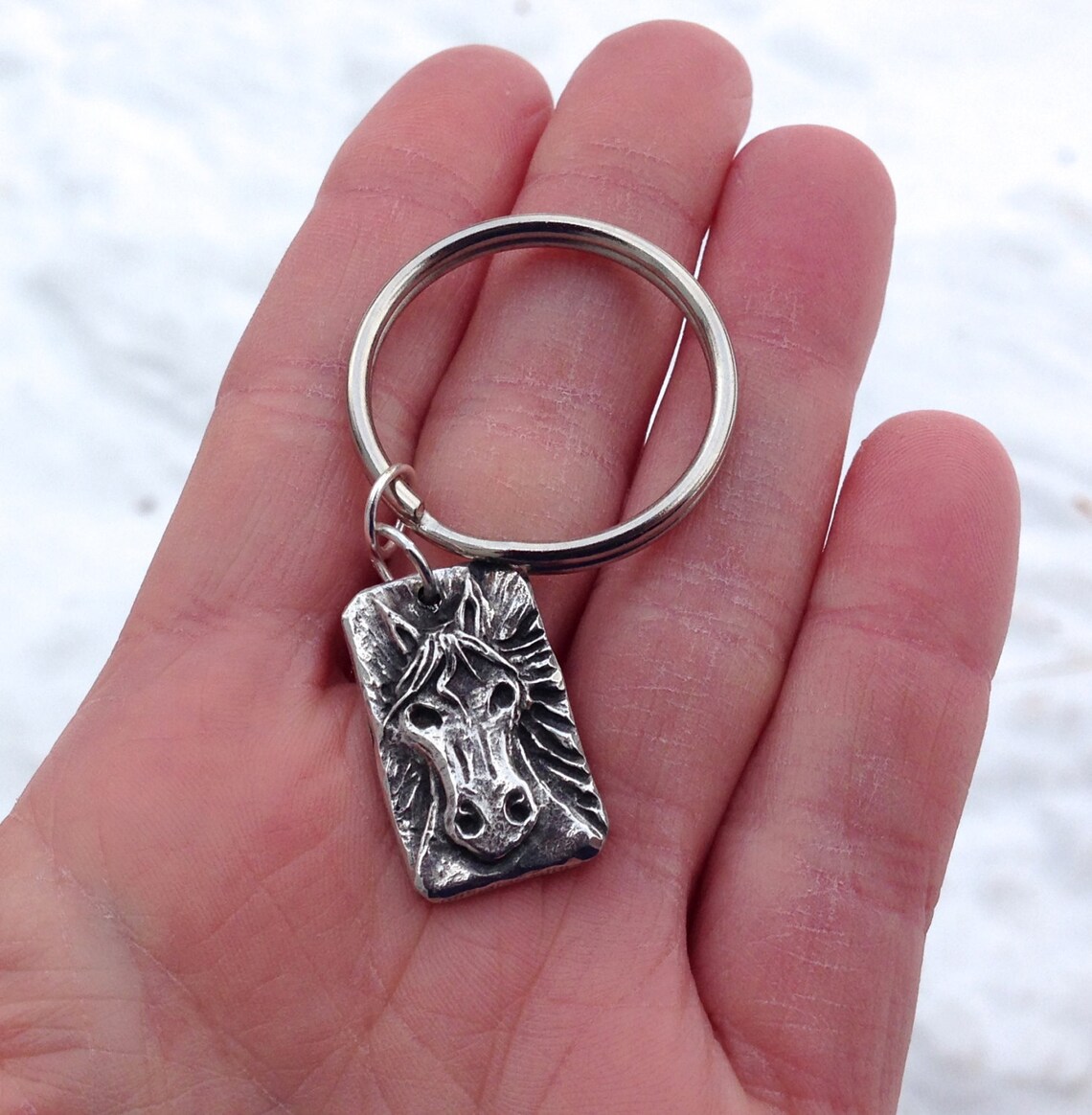 Horse Keychain Rustic Horse Head Key Ring Naughty Pony Key - Etsy