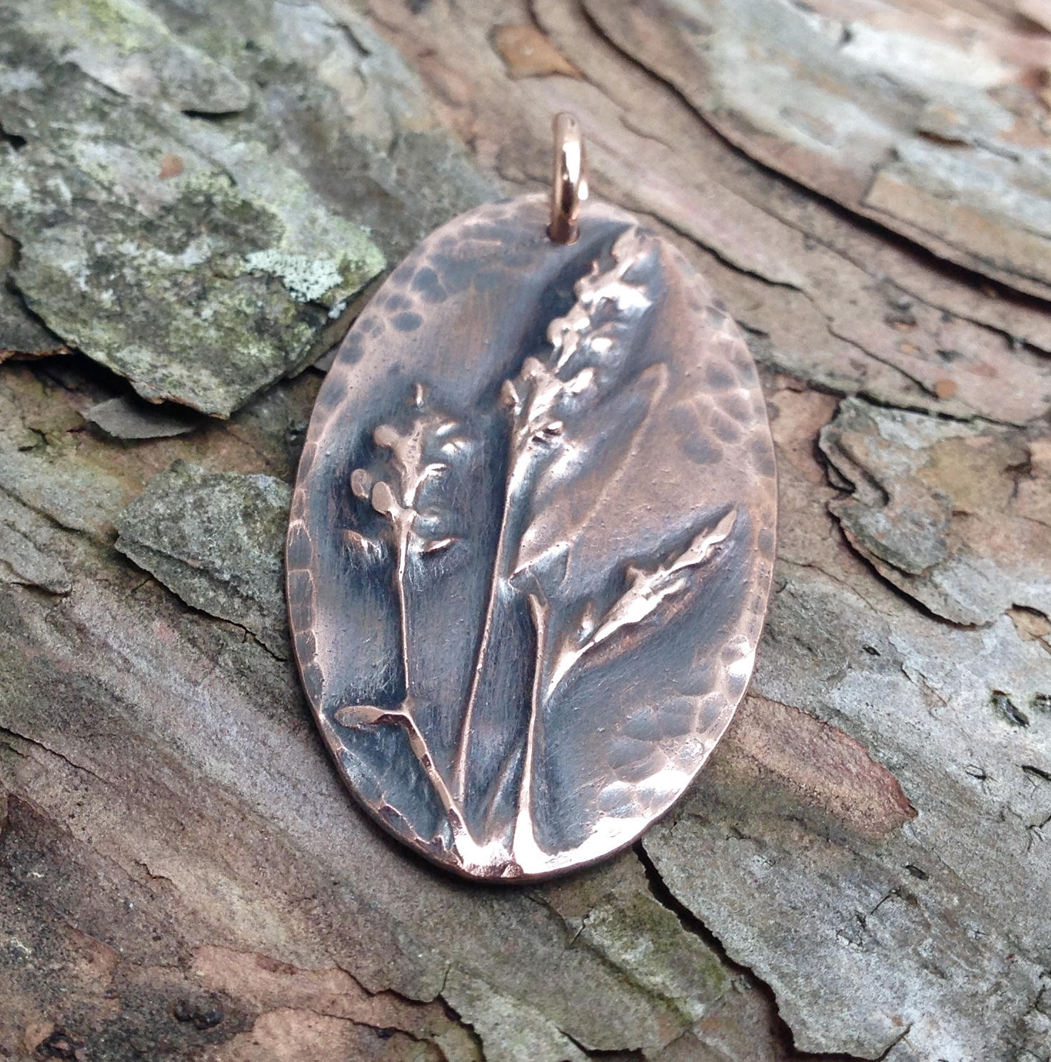 Copper Flower Pendant, BoHo Copper Jewelry, Botanical Pendant