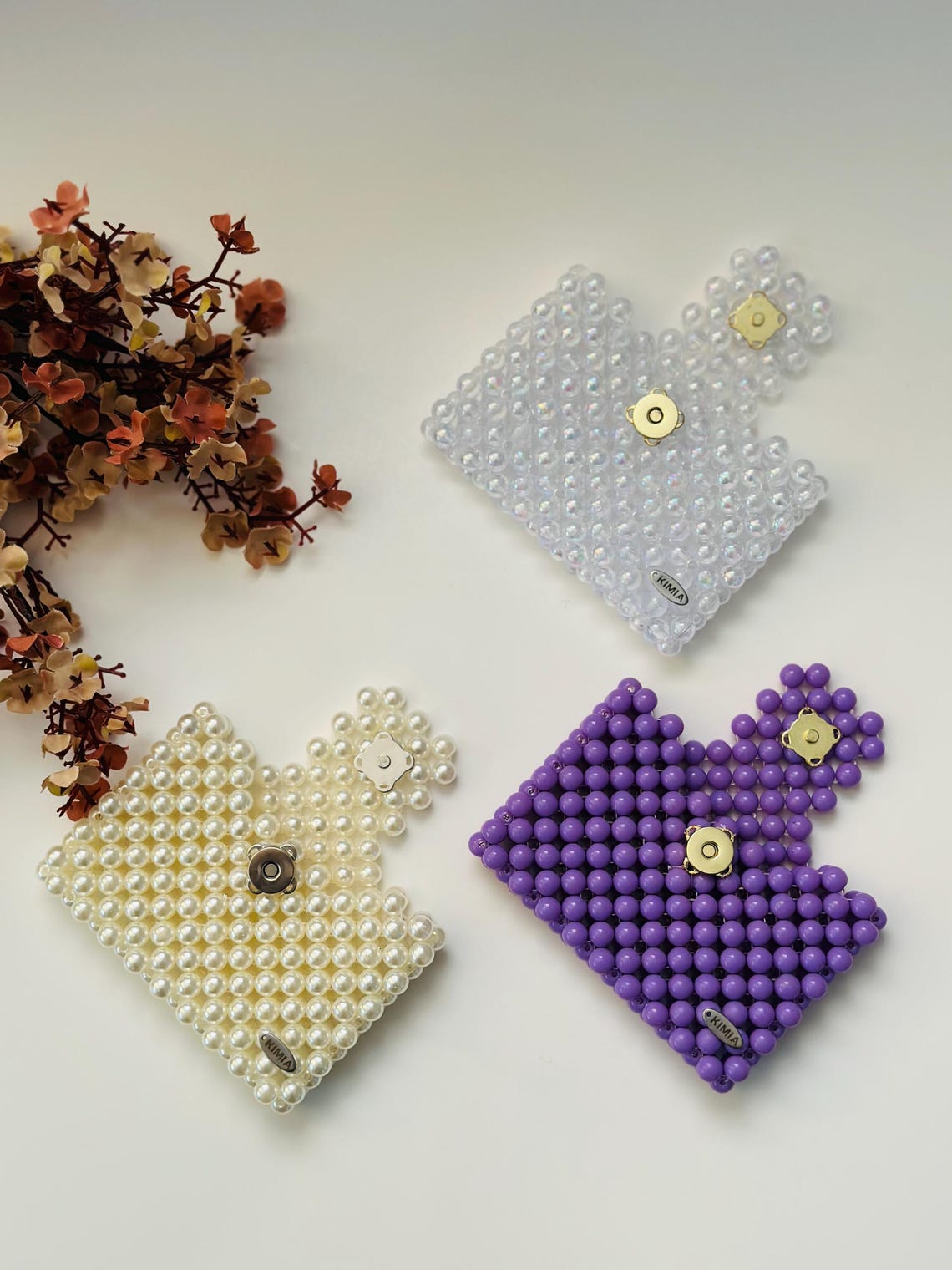 Handmade Beaded Wallet | Pearl Card Holder | Unique Bag | Pearl Wallet ...