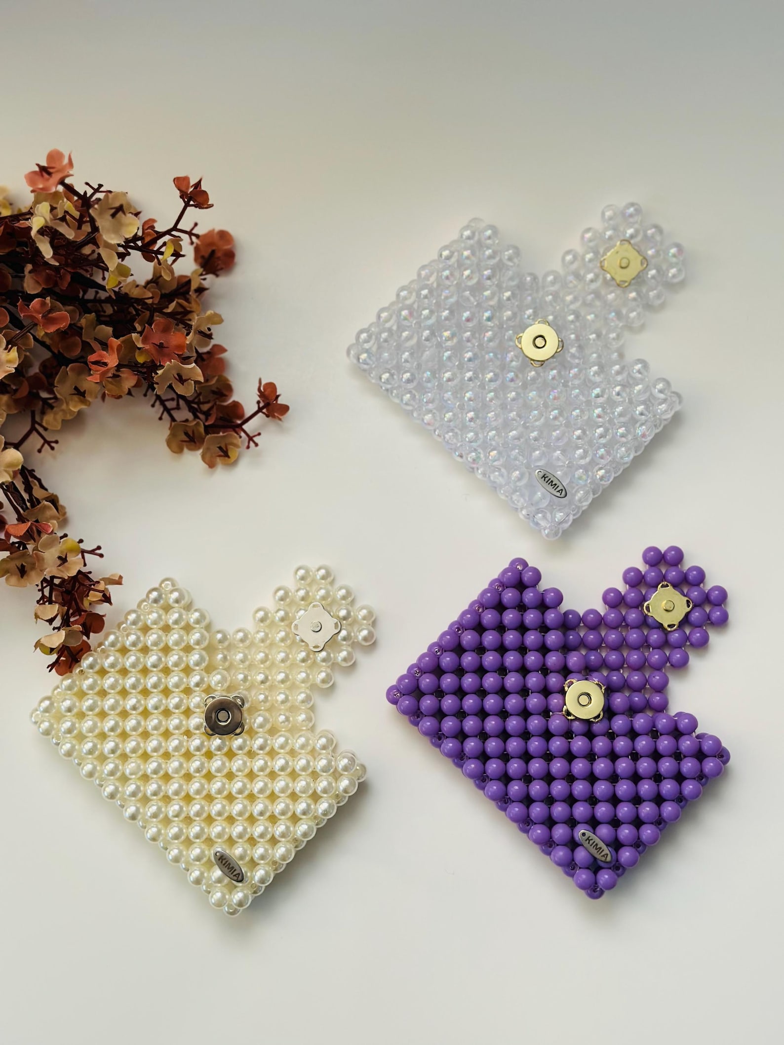 Handmade Beaded Card Holder: Pearl Crystal Mini Wallet - Etsy