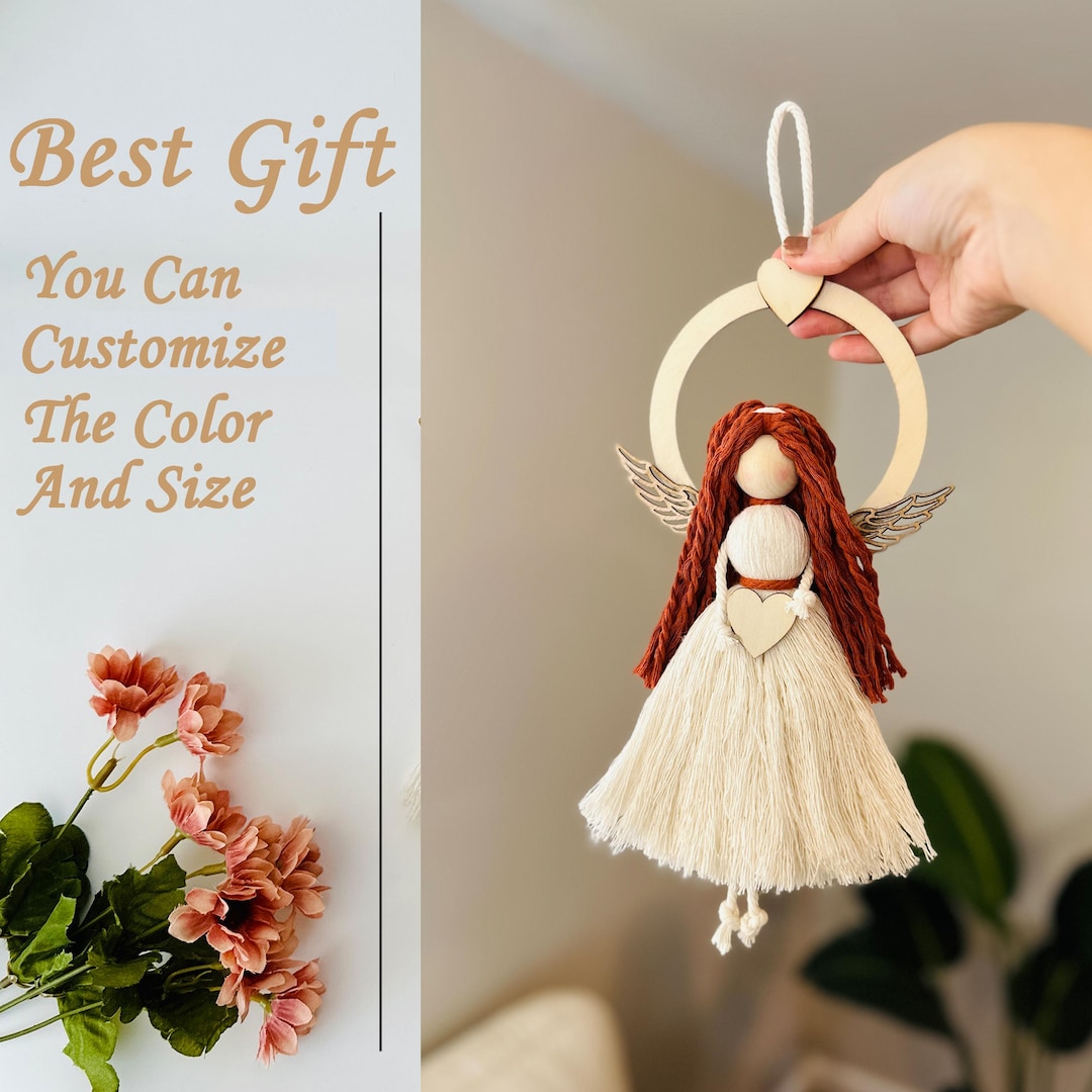 Handmade Macrame Angel Doll: Custom Boho Gift (15.5x6.5 Inches) - Etsy