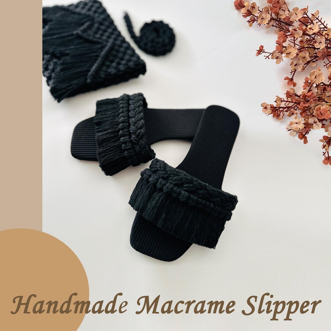 Macrame Bag | Macrame Slipper | Bohemian Style Bag With Slipper Set | Handmade Purse and Slipper ...