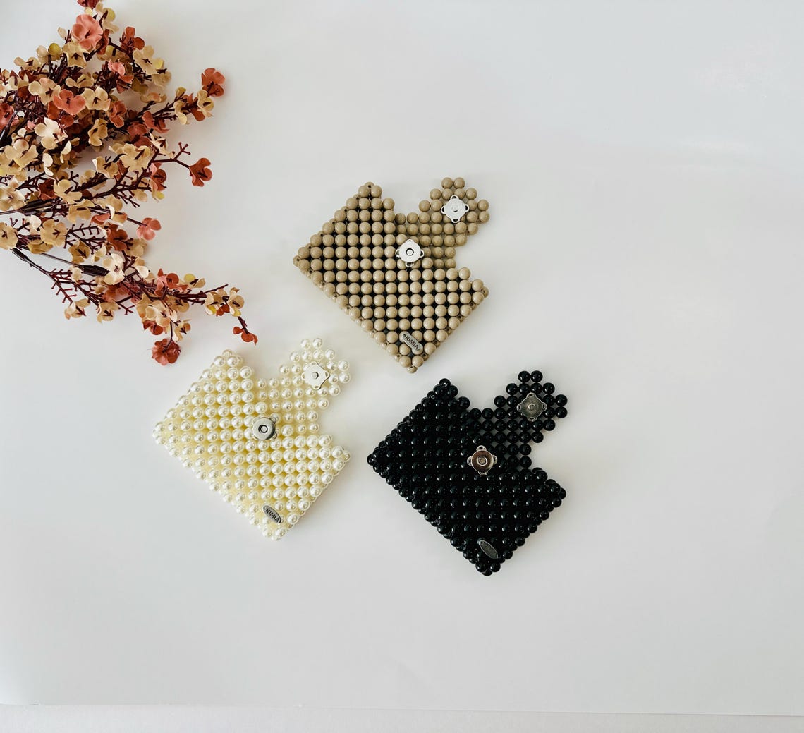 Handmade Beaded Wallet | Pearl Card Holder | Unique Bag | Pearl Wallet ...