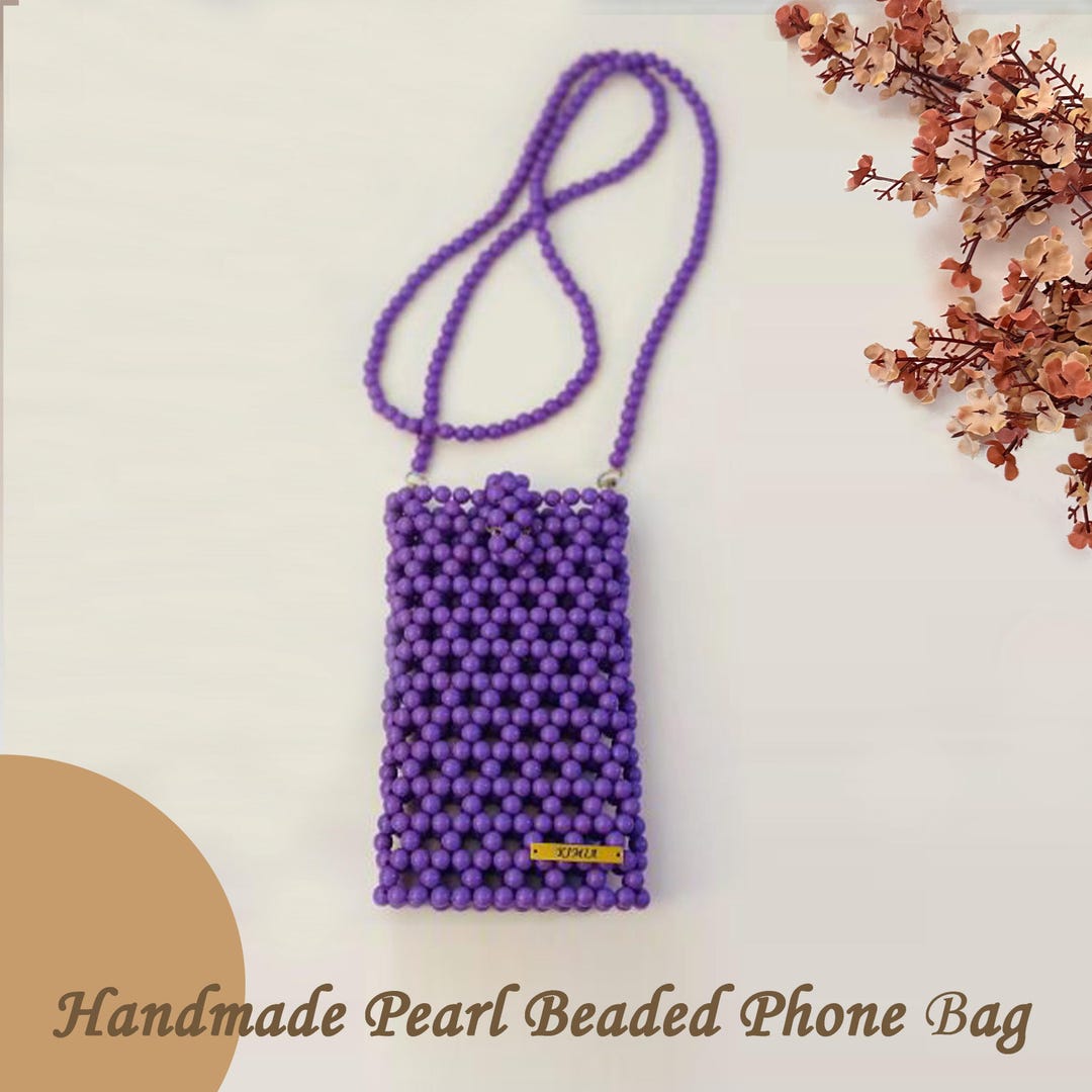 Handmade Phone Bag | Pearl Phone Bag | Unique Bag | Beaded Phone Case ...