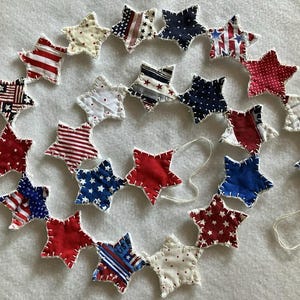 Primitive Penny Rug Fall Autumn Patriotic Christmas Heart Star Garland ...