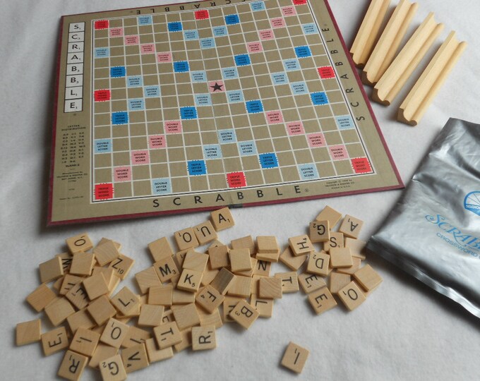 Vintage Scrabble Game Board Letters Box 1982 - Etsy