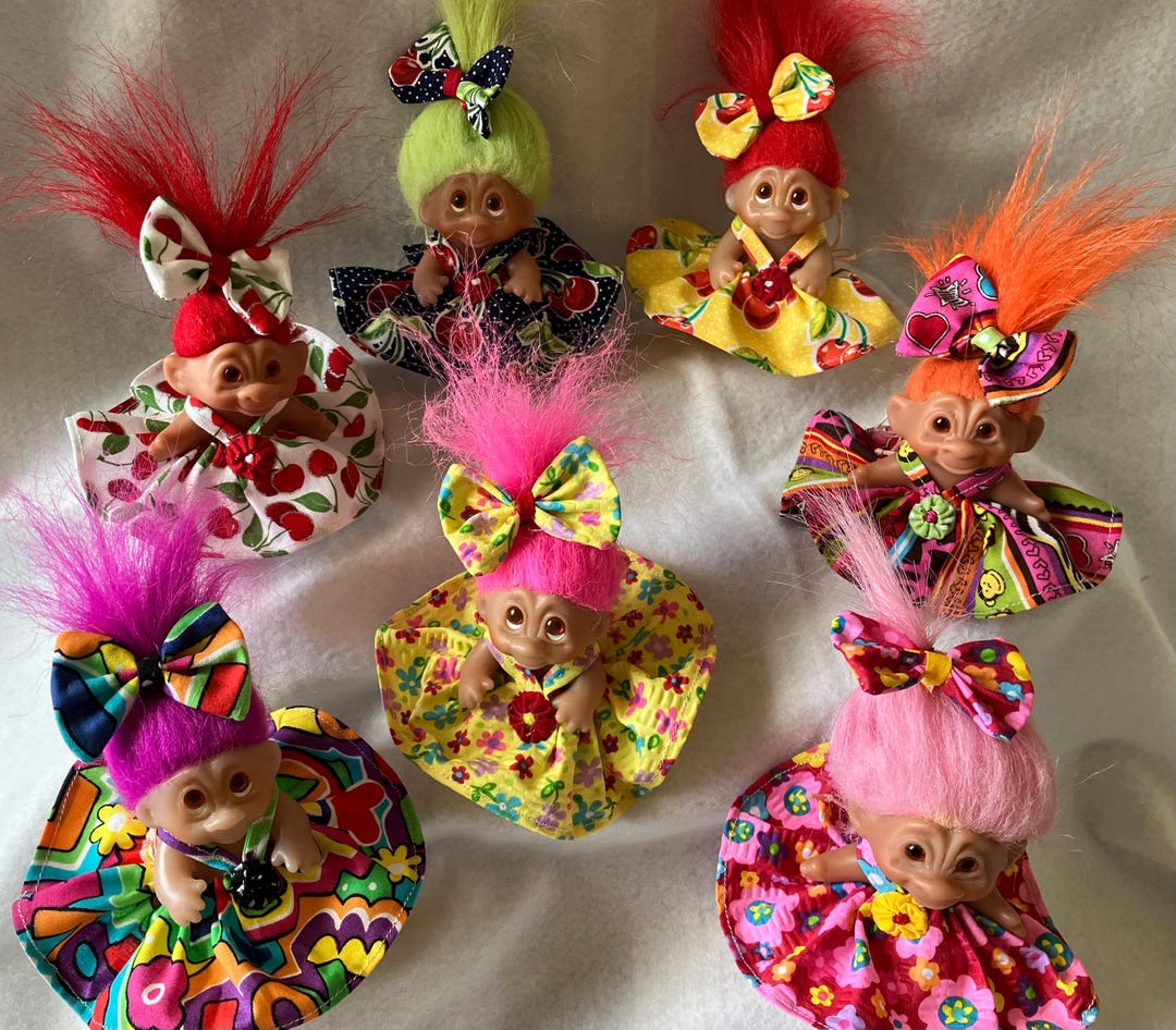 Troll Doll Clothes Dress Handmade 3" - 5" Vintage Dam Wishnik Couture ...
