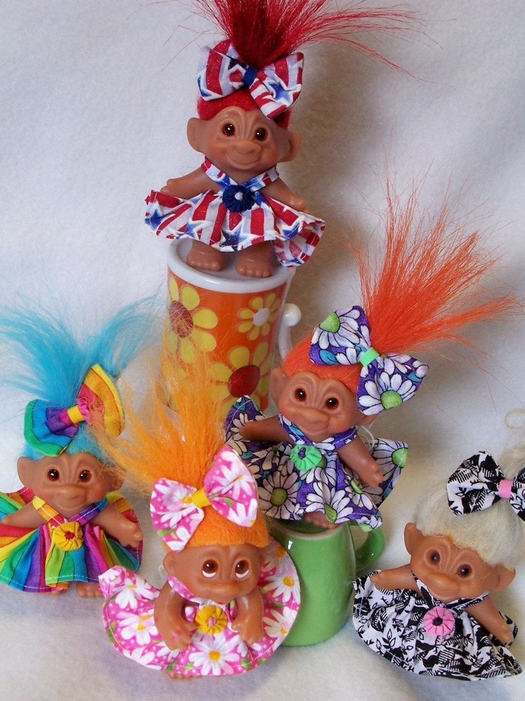 Troll Doll Clothes Dress Handmade 3" - 5" Vintage Dam Wishnik Couture ...