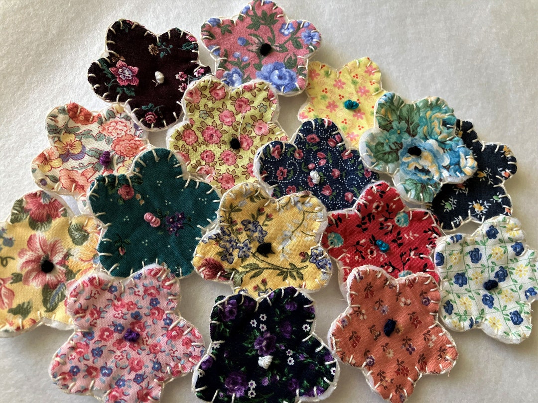 Penny Rug Valentine Heart Flower Ornaments - Perfect for Feather Trees ...