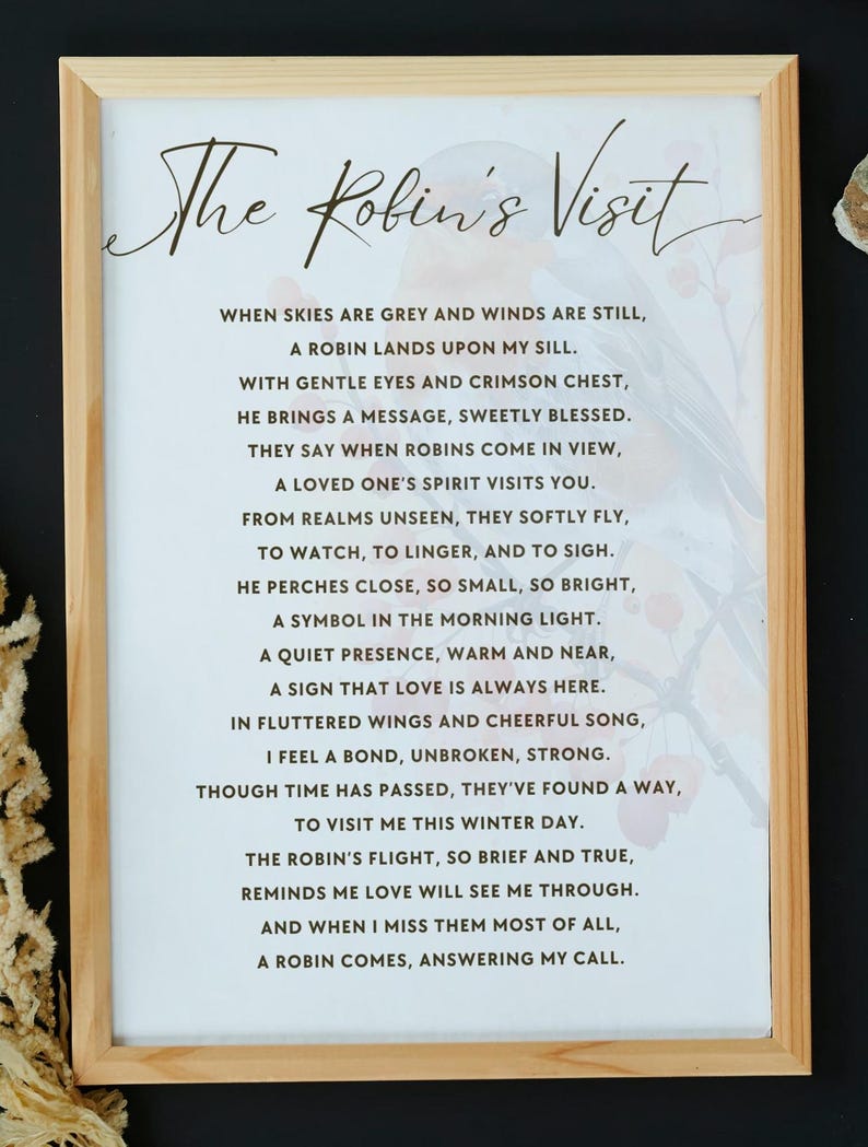 Robin Family Remembrance Printable Present,memory Robin Design Wall ...