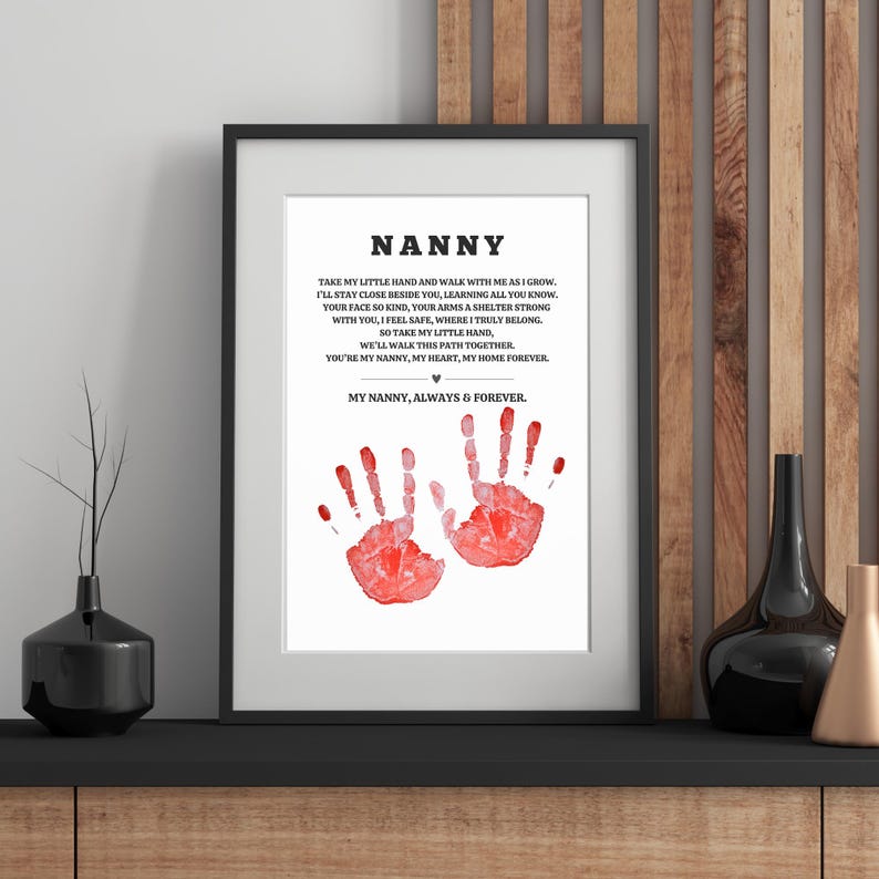 Nanny Handprint Poem- DIY Gigi Gift Idea- Grandmother Handprint ...
