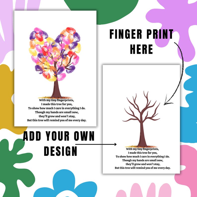 Fingerprint Tree Keepsake | Fun DIY Toddler Printables | Heart ...