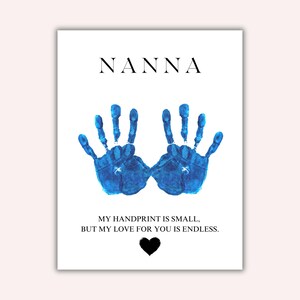 Nanna Handprint Gift- Nanny, Grandma, Mother's Day Gift - DIY Printable ...
