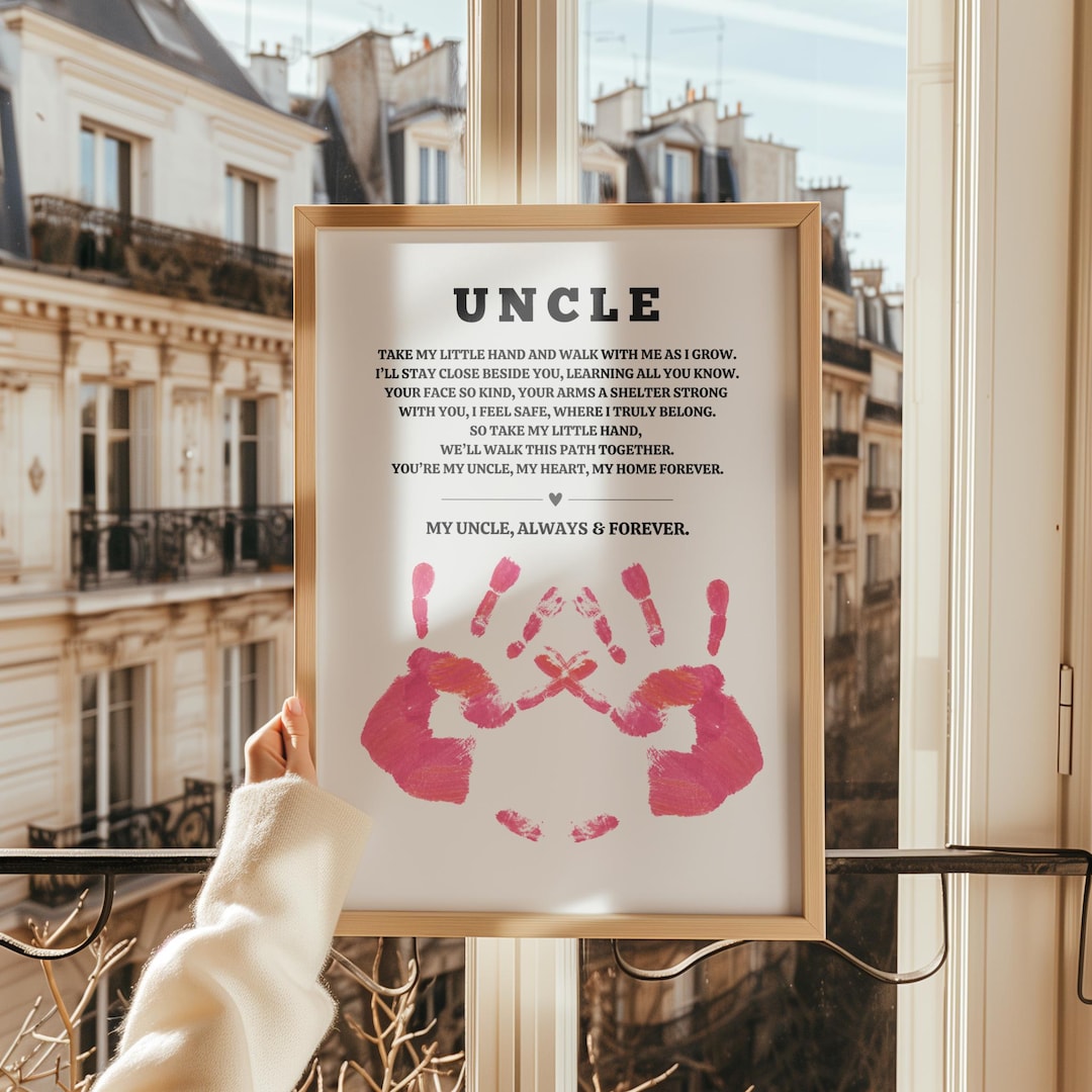 Uncle Handprint Art Printable - Birthday Gift for Uncle - Preschool ...