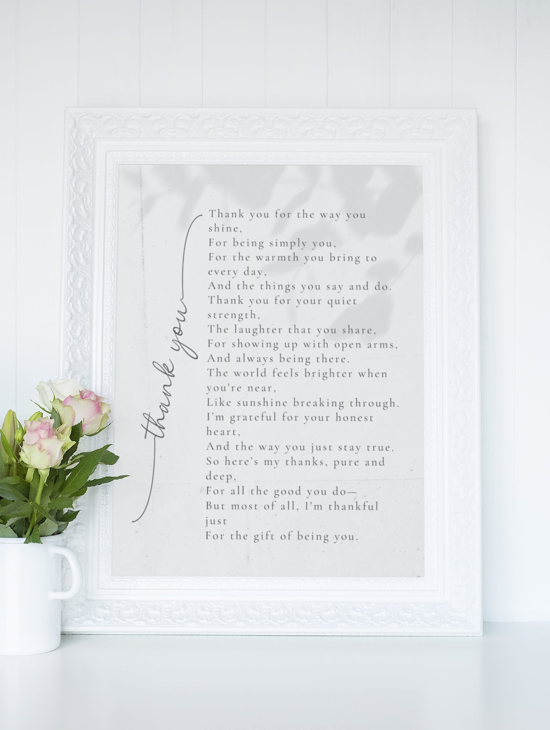Thank You Gift Definition Print Thank You Poem Poem Print Quote Art ...