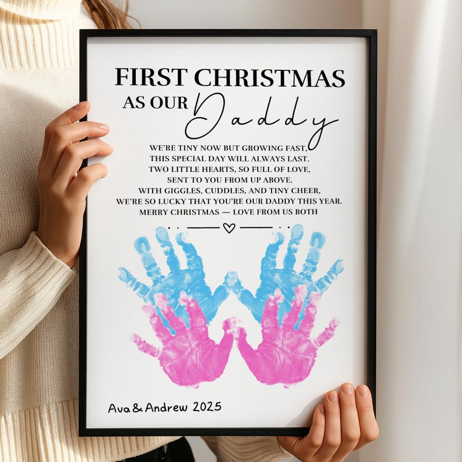 First Christmas Dad Gift • Printable Poem From Two Kids • New Dad ...