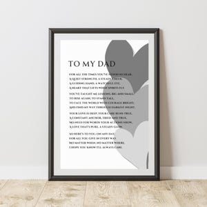 Dad Poem Frame - Instant Print Heartfelt Dad Gift - Instant Home Decor ...