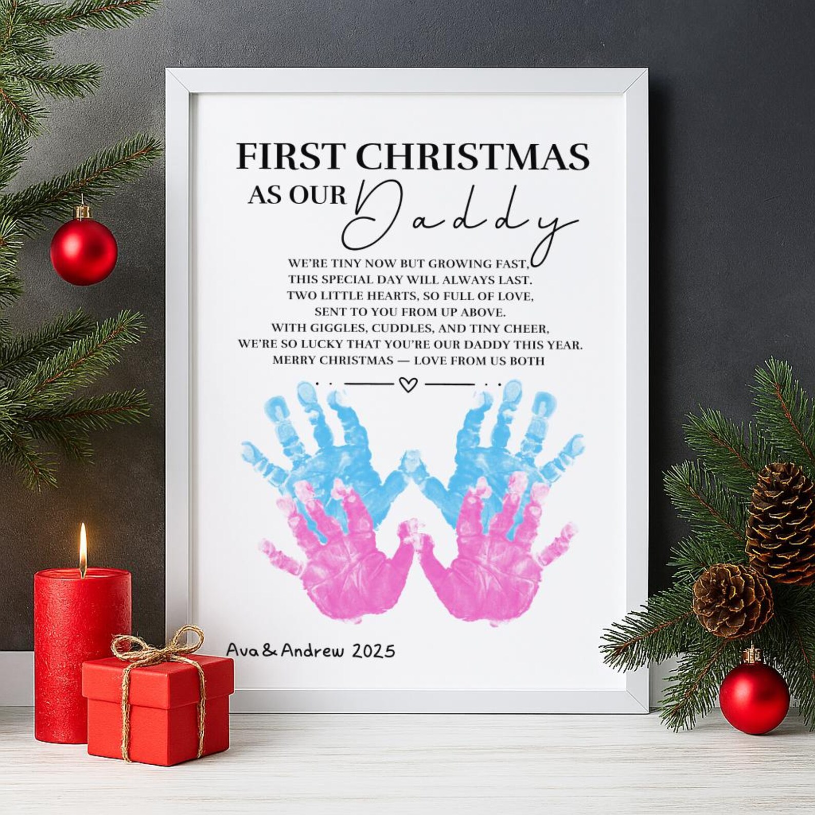 First Christmas Dad Gift • Printable Poem From Two Kids • New Dad ...