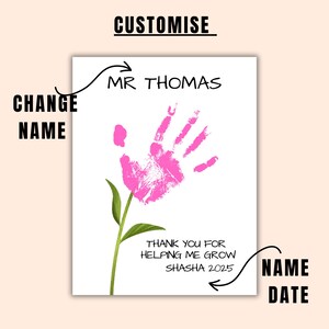 Teacher Appreciation Gift Handprint Art - Key Worker -childminder Gift ...