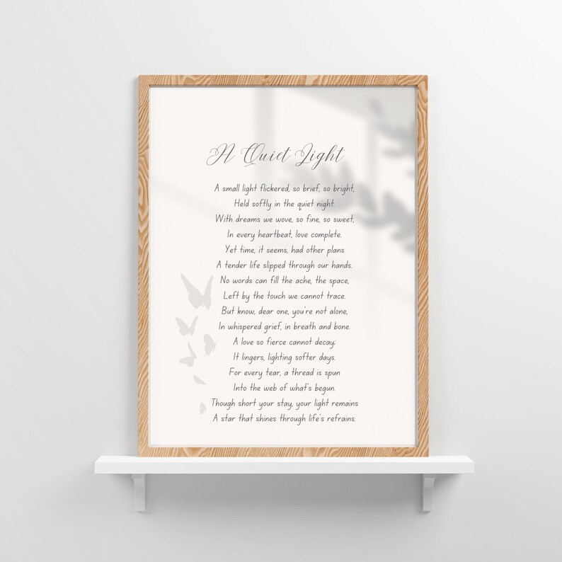Baby Loss Memorial Poem Printable - Instant Print Heartfelt Gift ...