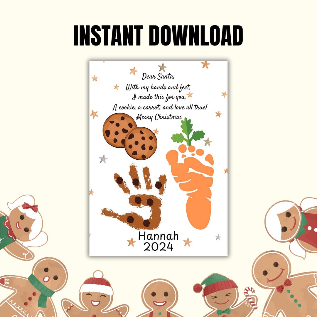 Christmas Handprint and Footprint Craft-kids Handprint Art-christmas ...