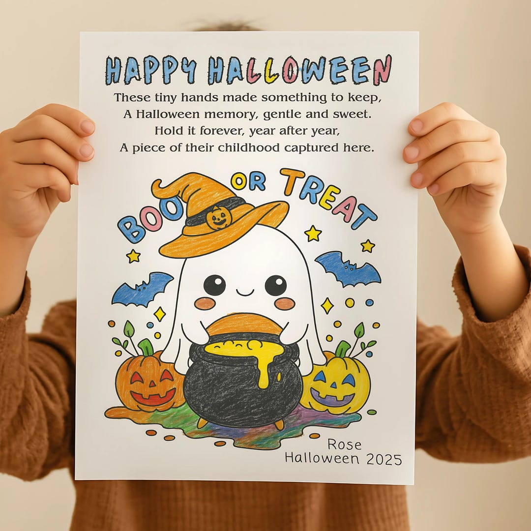 Halloween Craft Printable - Cute Ghost “boo or Treat” Coloring Page ...