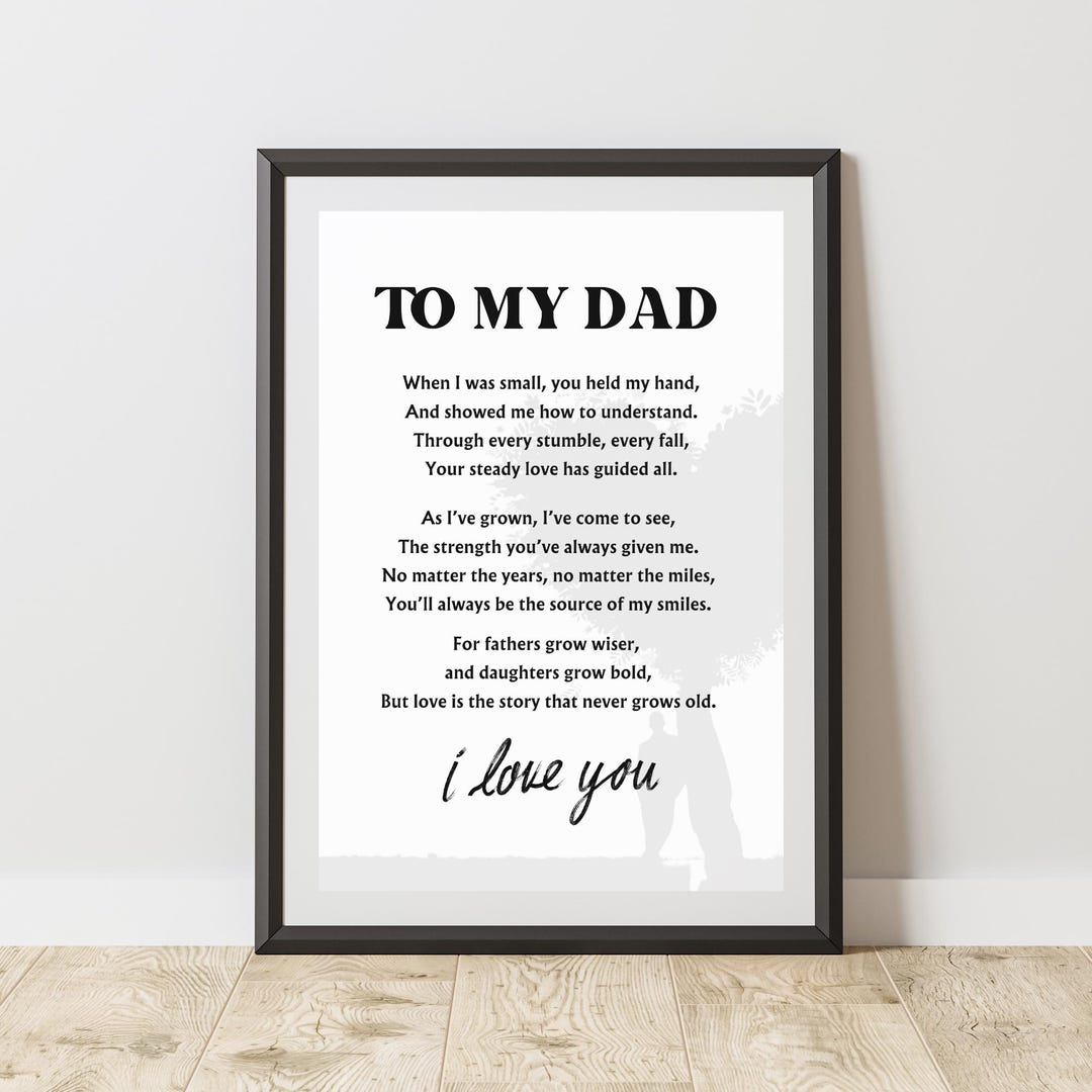 Dad Poem Frame - Father-daughter Poem Gift - Poetry Print for Dad ...