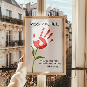 Teacher Appreciation Gift Handprint Art - Key Worker -childminder Gift ...